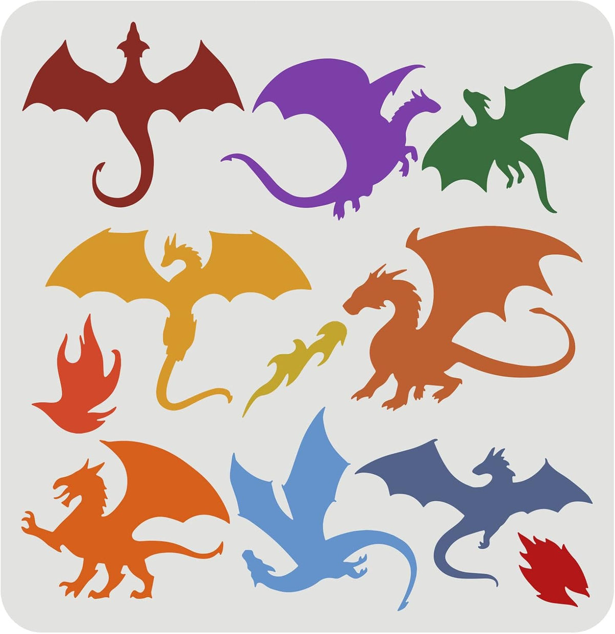 Buy 1Pcs Dragons Stencil Plastic Flying Dragons Drawing Painting Cliths