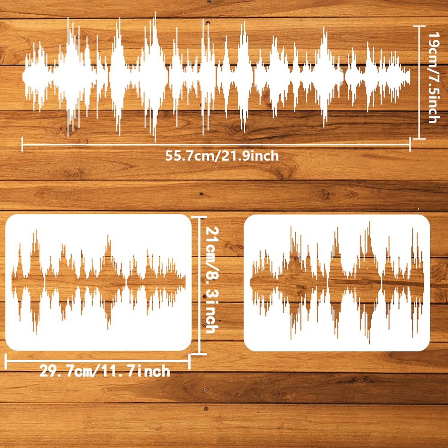 Buy 2 PCS Sound Wave Stencil Sonic Line Painting Template Cliths