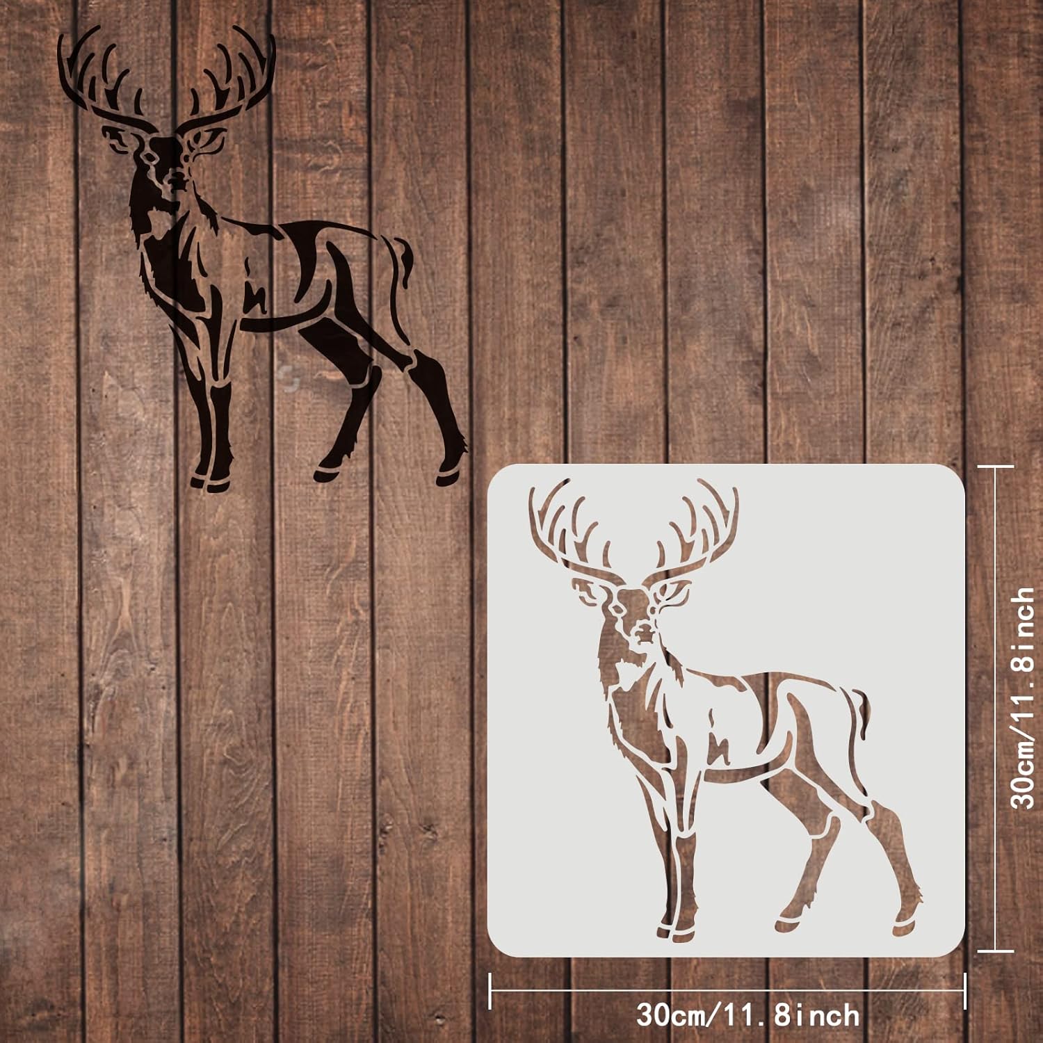 Buy 1Pc Deer Stencil for Painting on Wood Walls Fabric Deer Elk Cliths