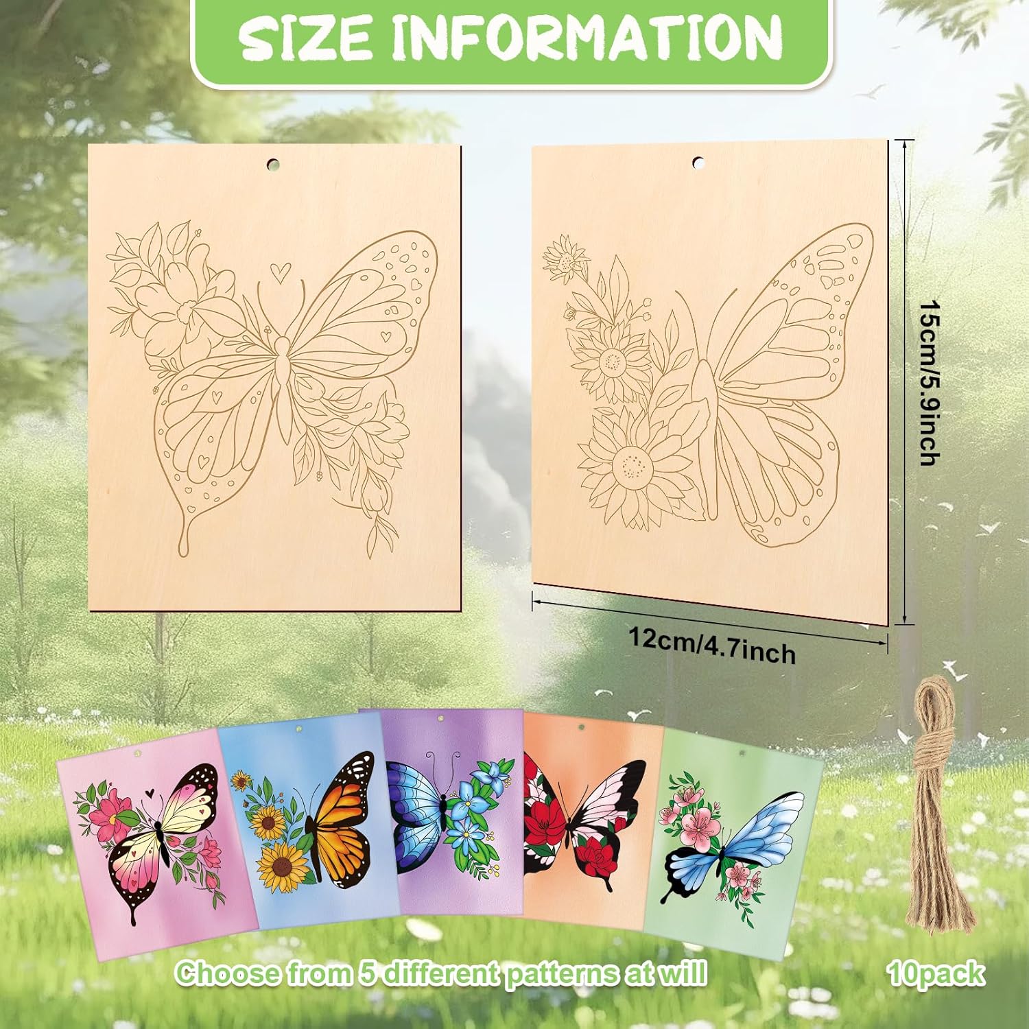 Buy Butterfly Shape Wood DIY Art & Craft Base Pack of 10 Cliths