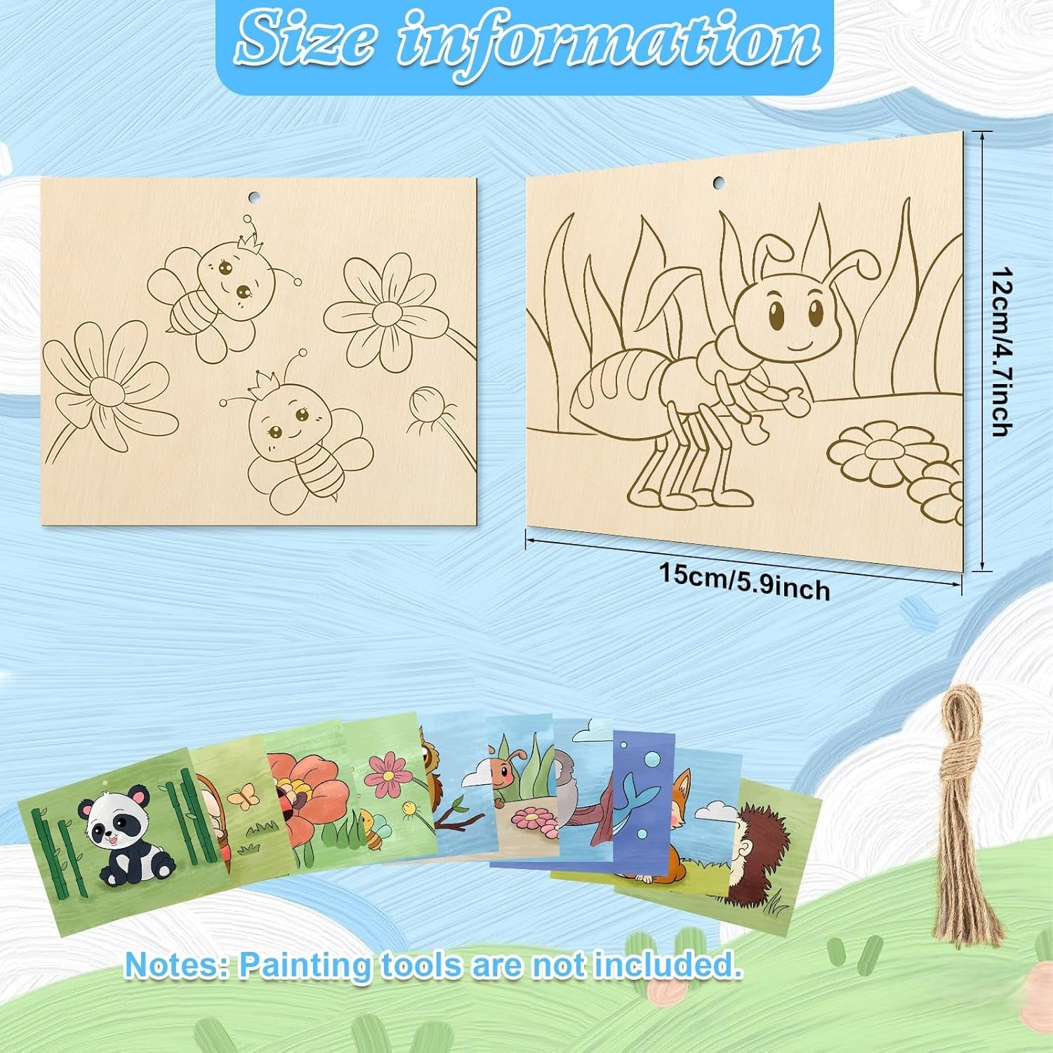 Buy Animal Shape Wood DIY Art & Craft Base Pack of 9 Unfinished Cliths