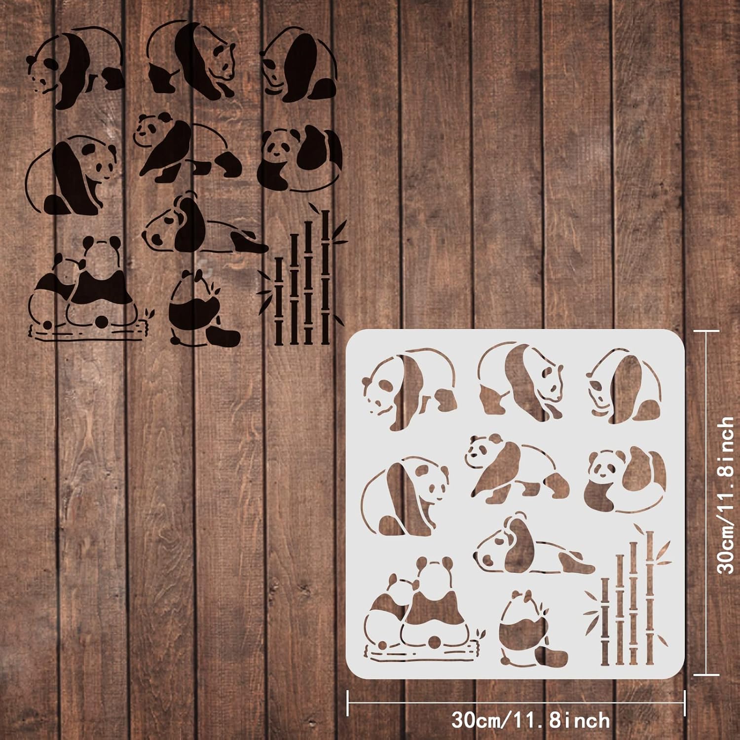 Buy 1Pcs Panda Bamboo Stencils Plastic Drawing Painting Cliths