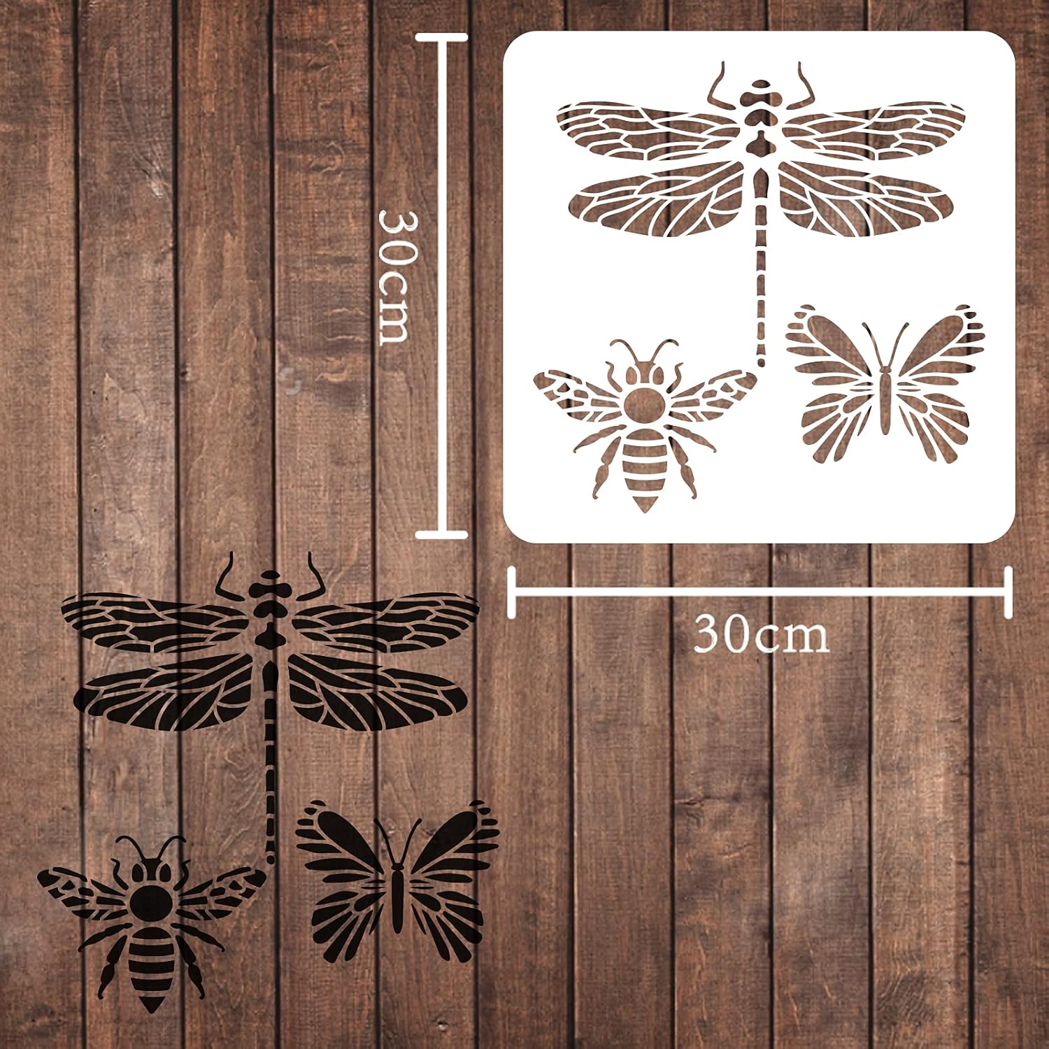 Buy 1Pcs Dragonfly Bee Butterfly Stencils Plastic Drawing Cliths