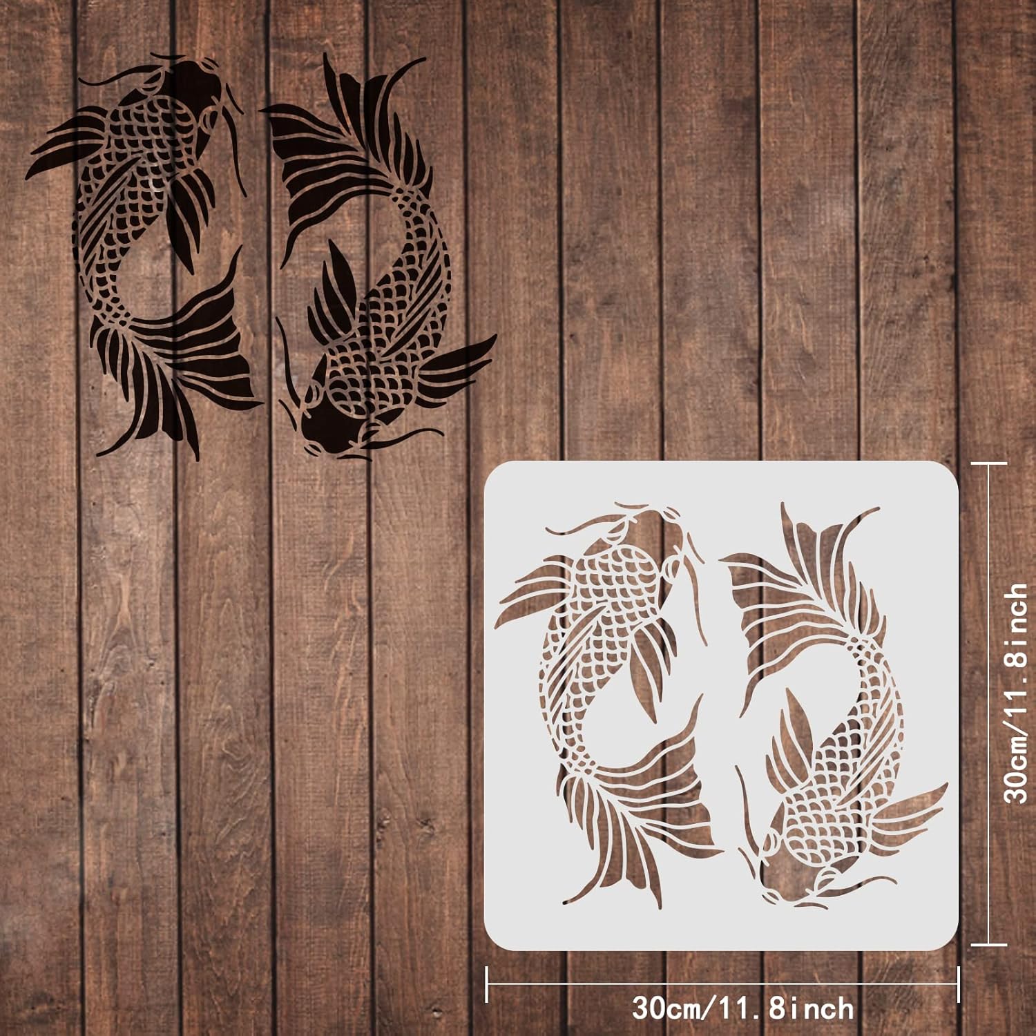 Buy 1Pcs Koi Fish Stencils Plastic Carp Drawing Painting Cliths