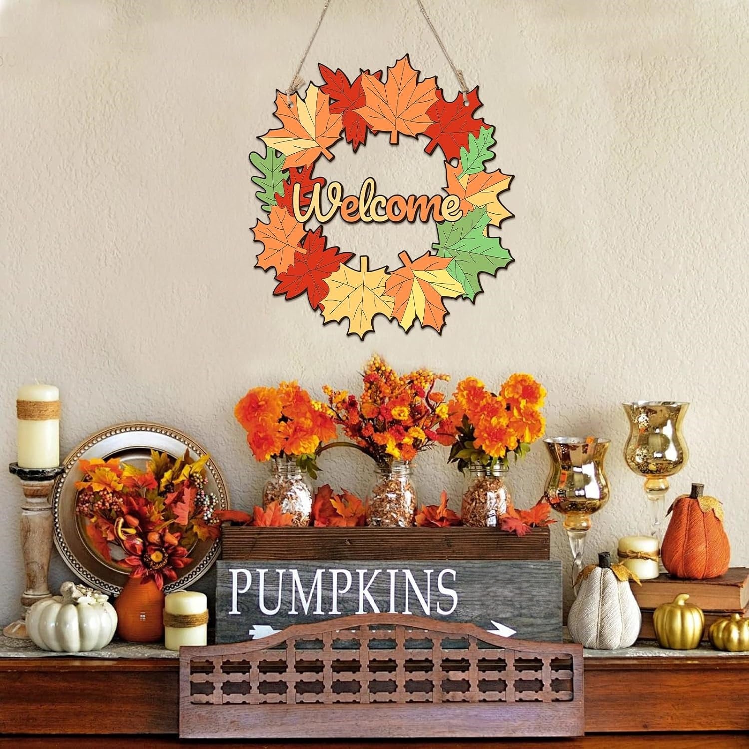 Buy Maple Leaf Wreath Shape Wood DIY Art & Craft Base Pack of 3 Cliths