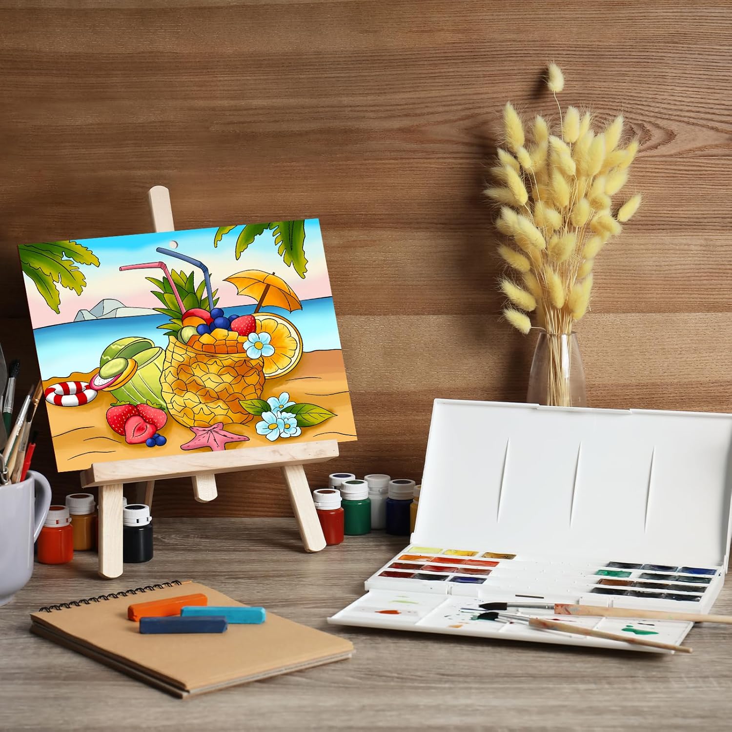 Buy Beach Theme Shape Wood DIY Art & Craft Base Pack of 9 Cliths