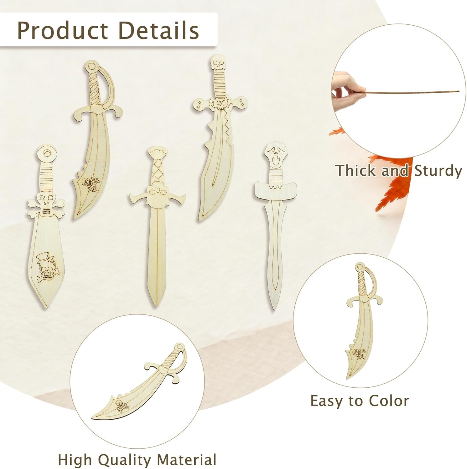 Buy Sword Shape Wood DIY Art & Craft Base Pack of 15 Pyrography Cliths