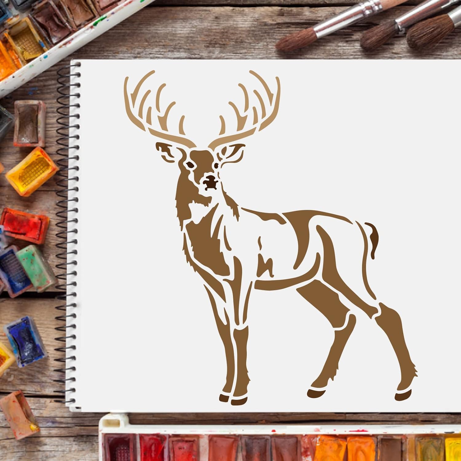 Buy 1Pc Deer Stencil for Painting on Wood Walls Fabric Deer Elk Cliths