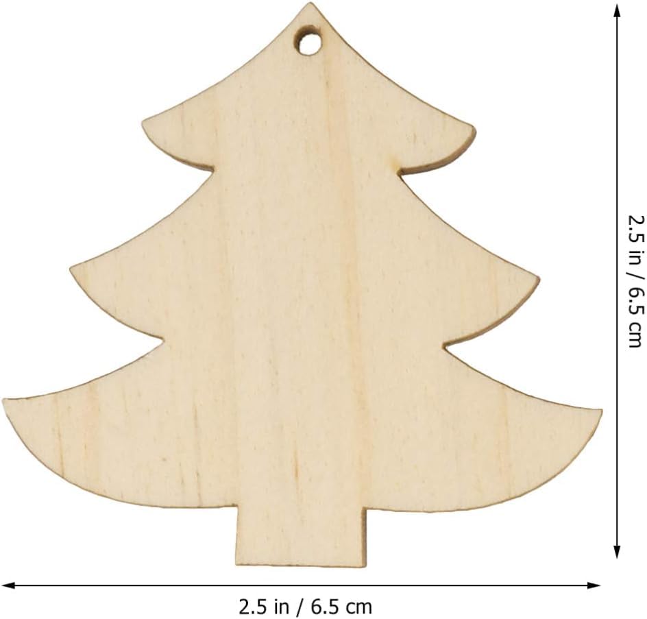 Buy10 Pcs Wooden Christmas Tree Ornaments Pine MDF On Cliths