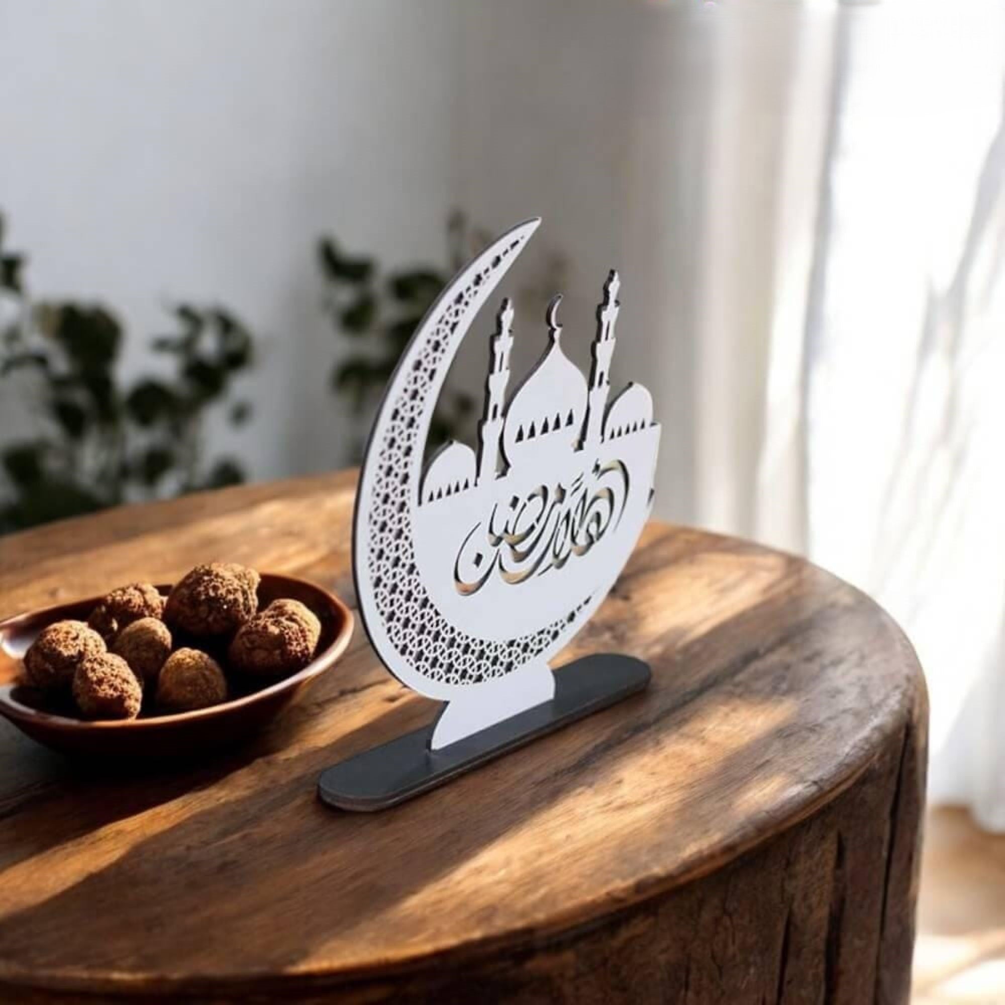 Buy Ramadan PVC Foam Board Décor with Wooden Table Stand On Cliths