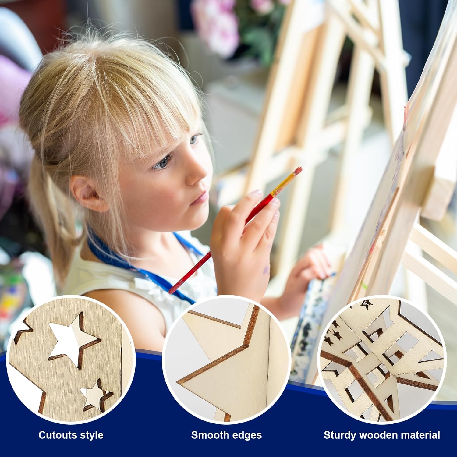 Buy Star Wooden DIY Art & Craft Base 3D Cutouts Design Sheet – Cliths