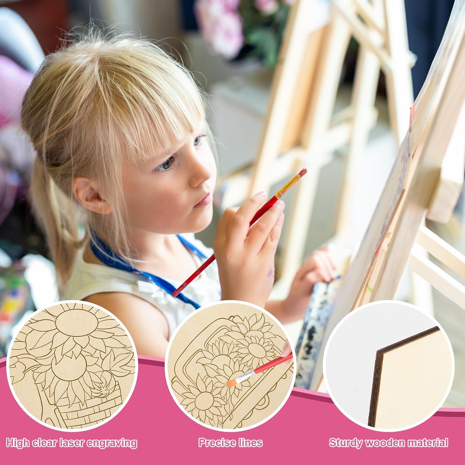 Buy Sunflower Shape Wood DIY Art & Craft Base Pack of 10 Cliths