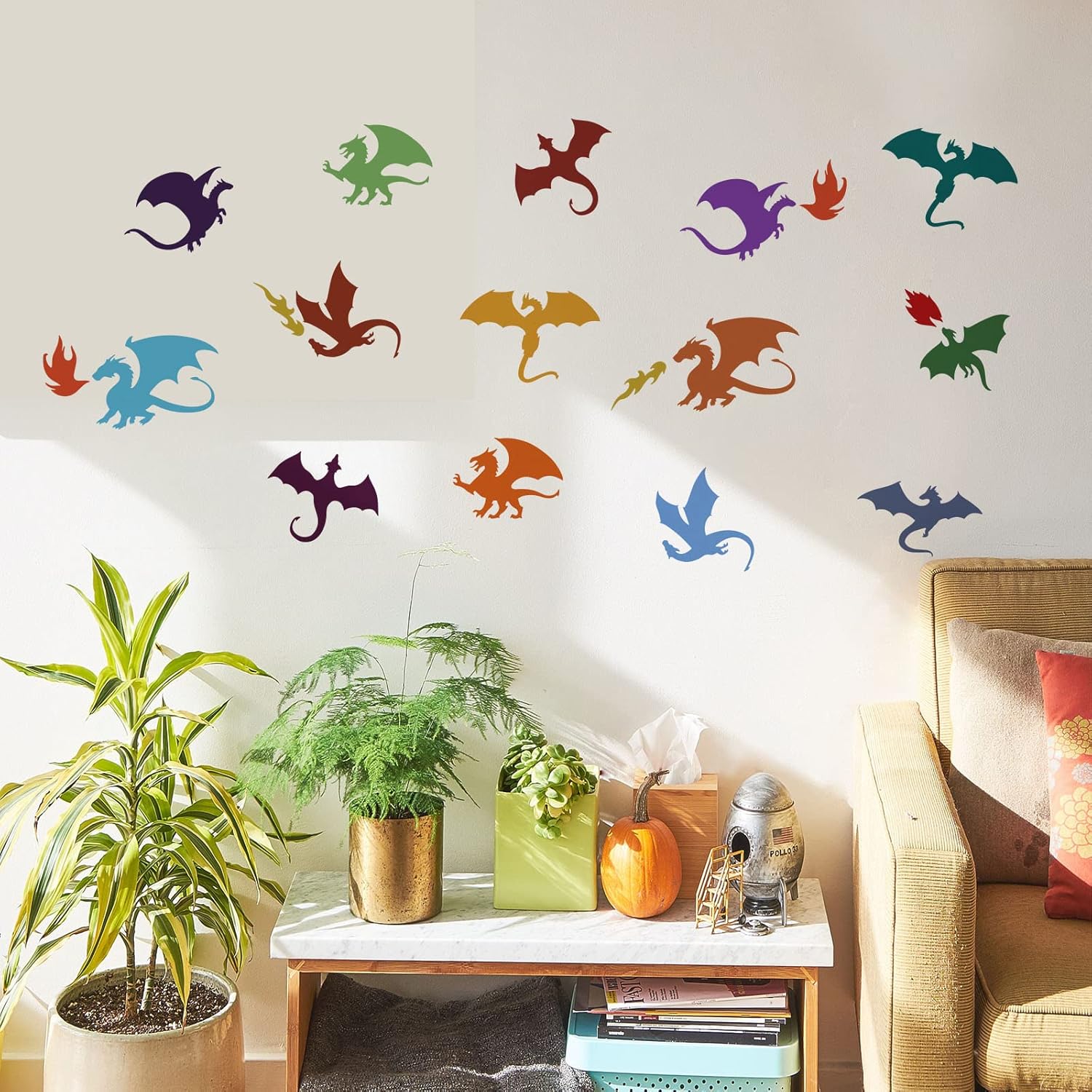 Buy 1Pcs Dragons Stencil Plastic Flying Dragons Drawing Painting Cliths