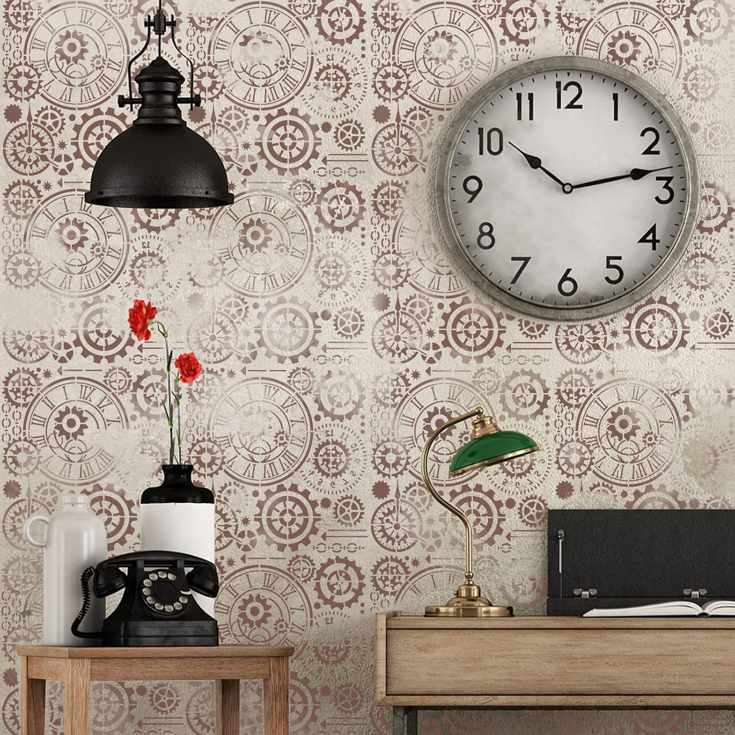 Buy 1Pcs Steampunk Gears Stencil Clock Gear Painting Cliths