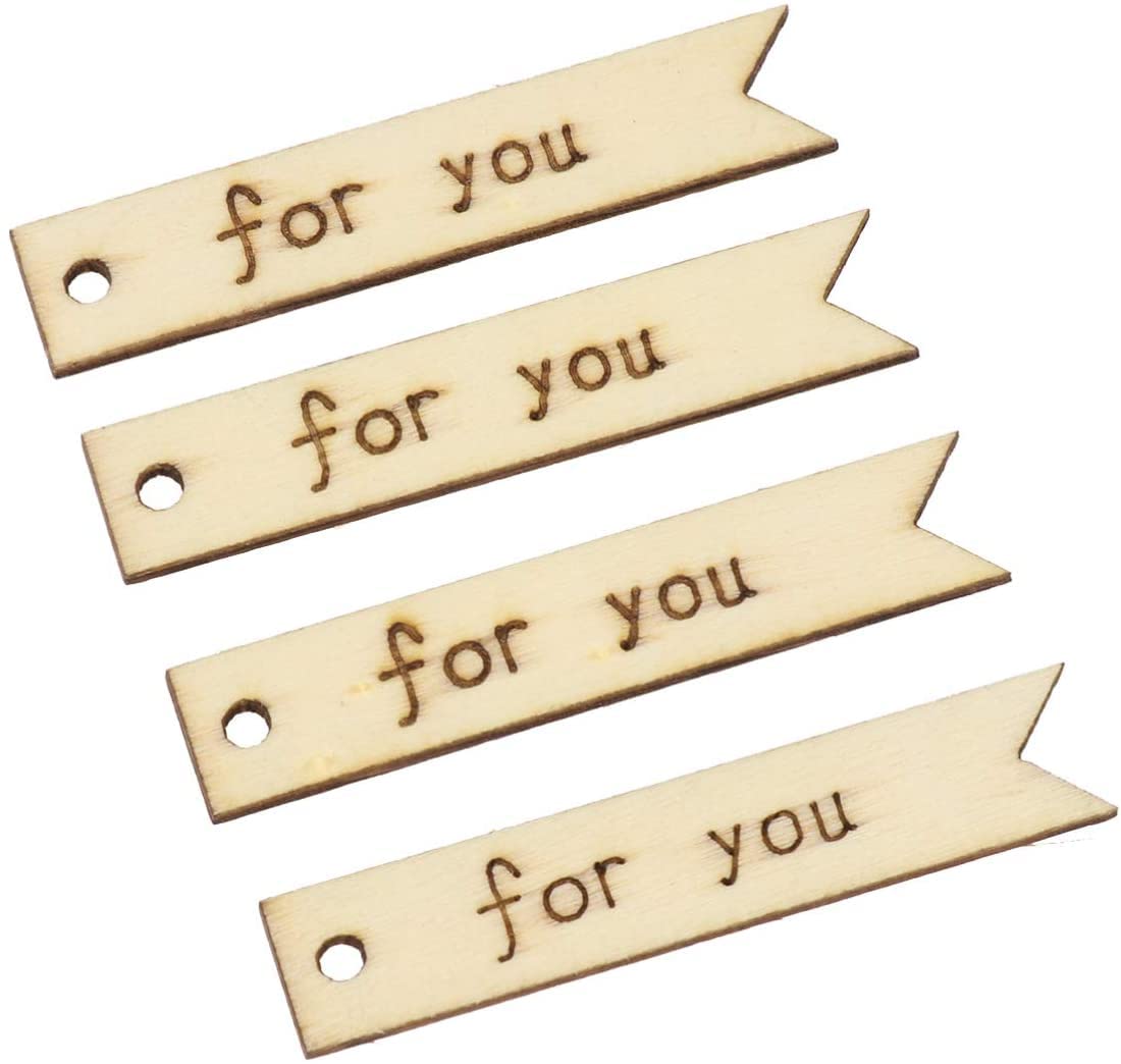 Buy 60 Pcs For You Wooden Tags Carved Letter Gift Tags on cliths – Cliths