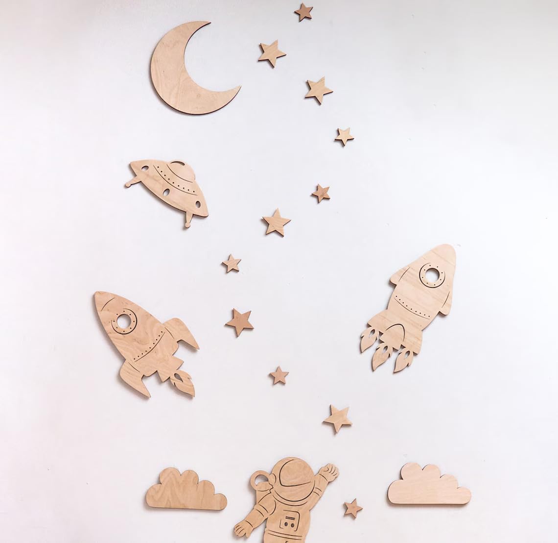 Buy Space Wall Decor Set Astronaut Rocket UFO Cosmos Themed on cliths ...