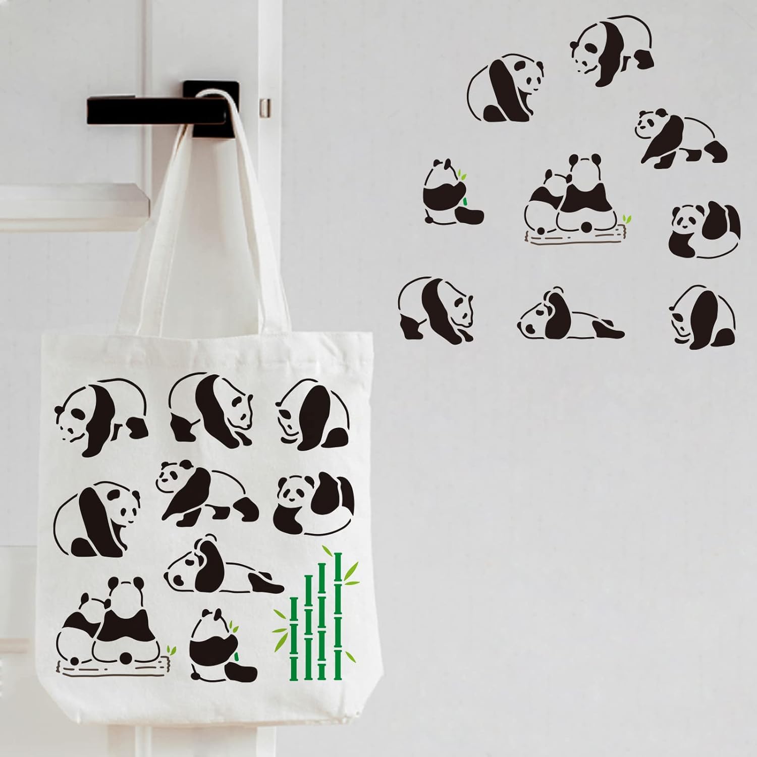 Buy 1Pcs Panda Bamboo Stencils Plastic Drawing Painting Cliths