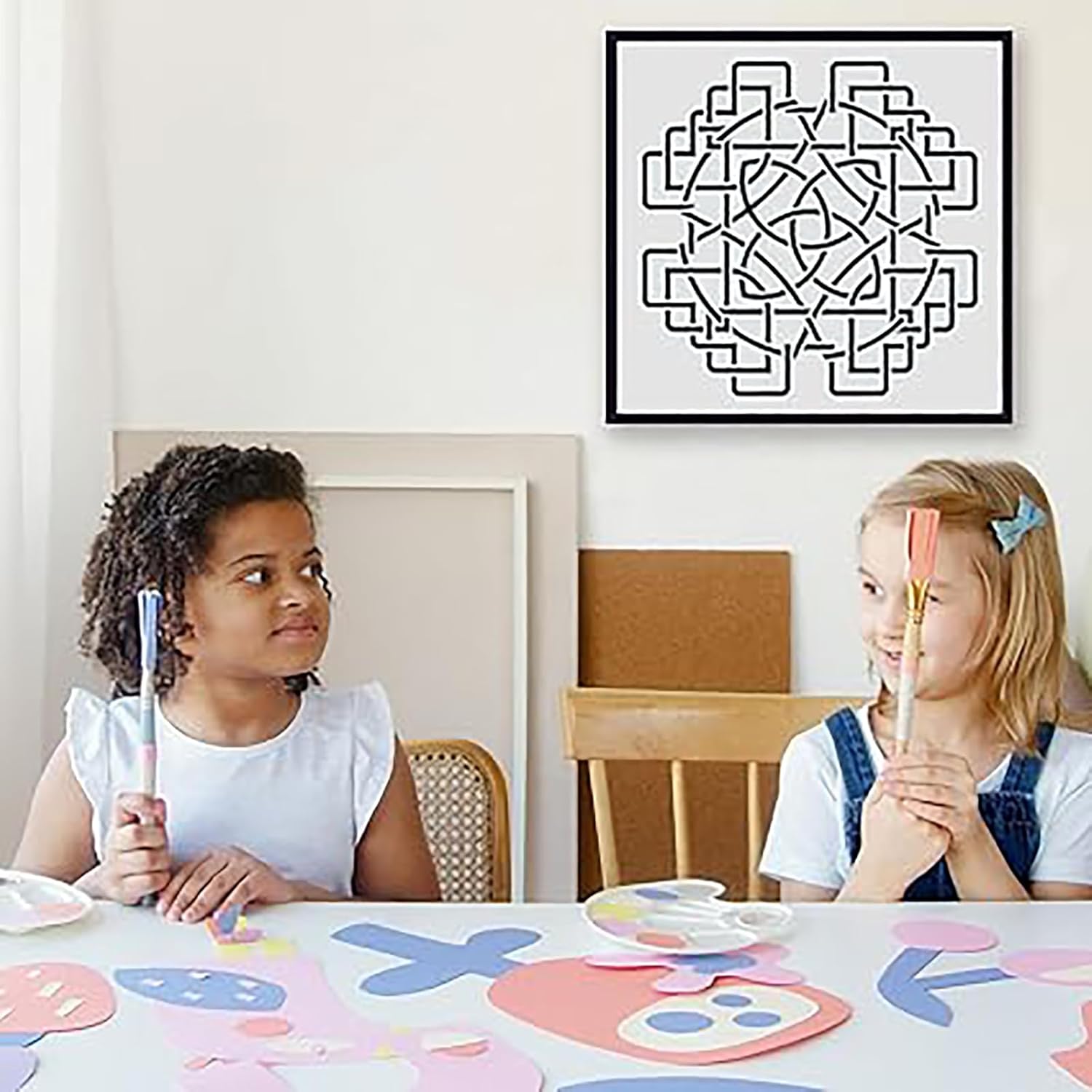 Buy Square Celtic Knot Stencil Reusable Viking Spiral Symbol Cliths