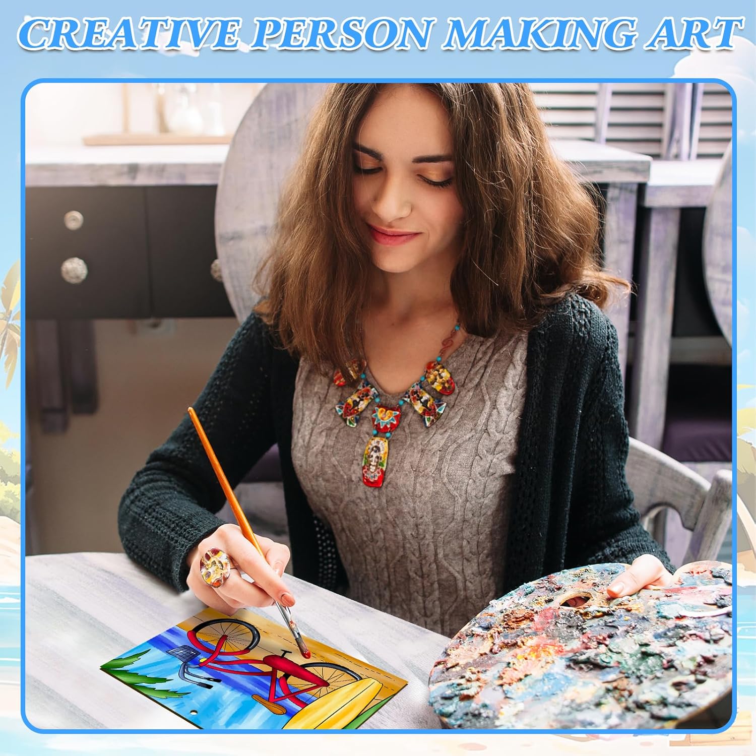 Buy Beach Theme Shape Wood DIY Art & Craft Base Pack of 9 Cliths