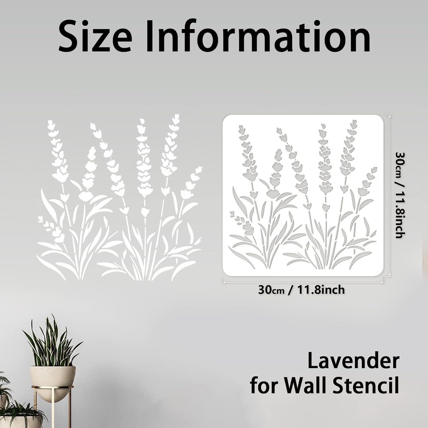 Buy Lavender Wall Stencil Reusable Floral Template On Cliths