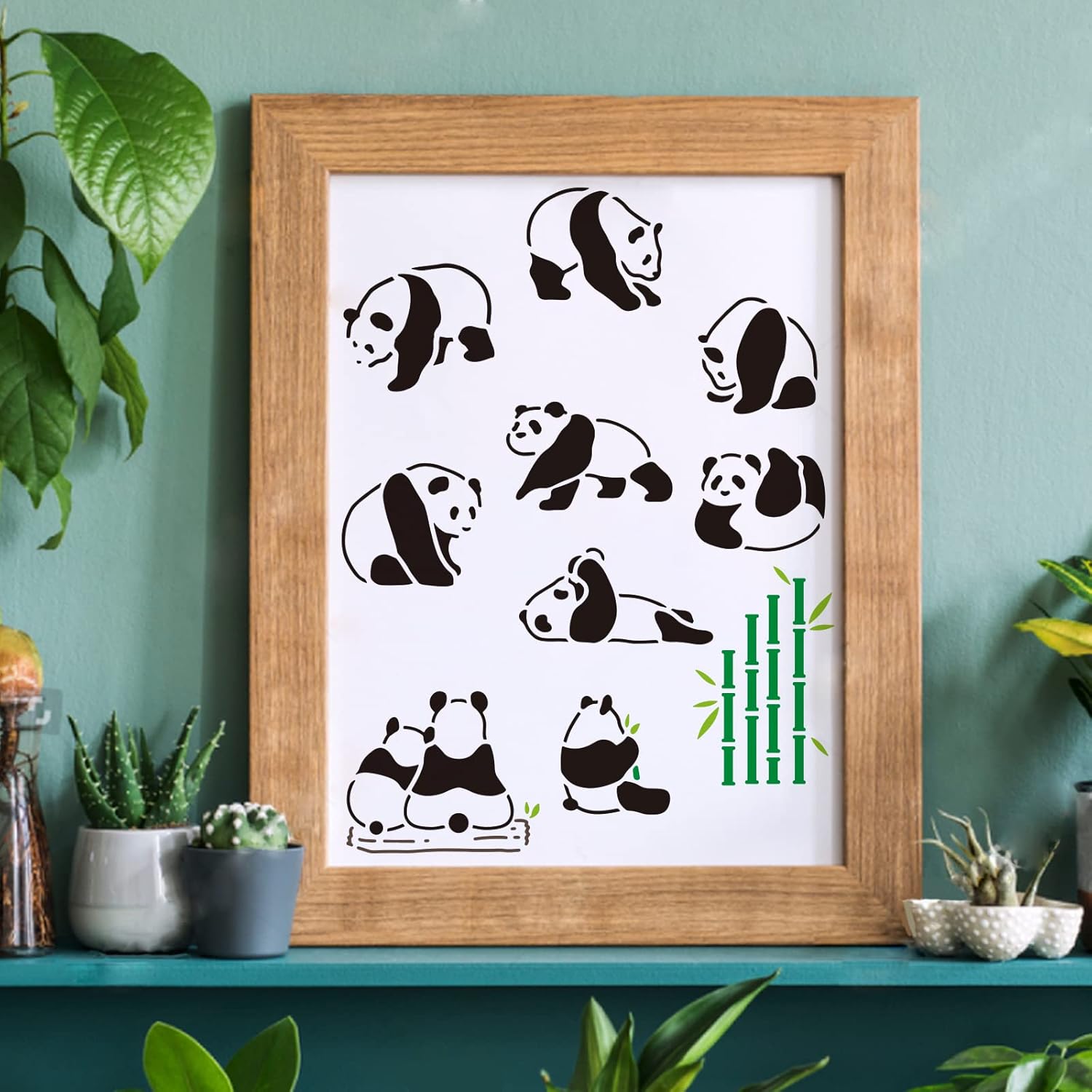 Buy 1Pcs Panda Bamboo Stencils Plastic Drawing Painting Cliths