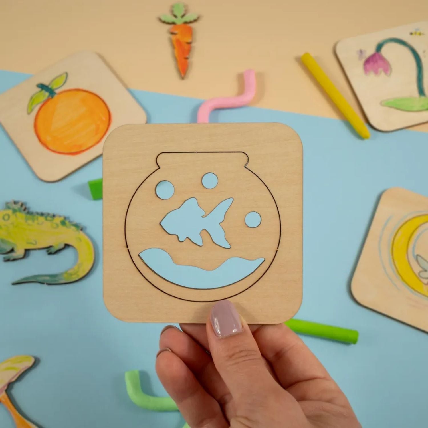 Fairy Tales Wooden Stencil Set for Kids Art & Craft Learning On Cliths