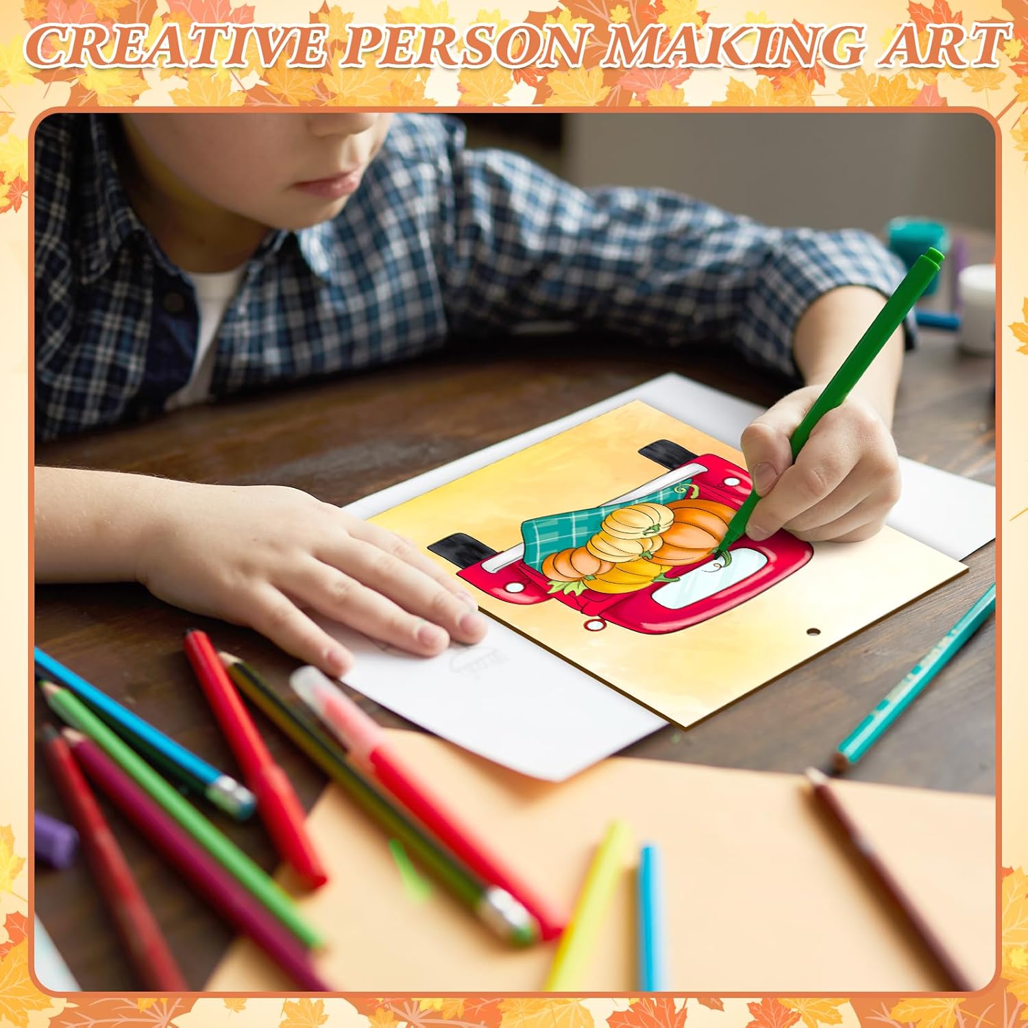 Buy Pumpkin & Maple Leaf Shape Wood DIY Art & Craft Base Pack of 10 Cliths