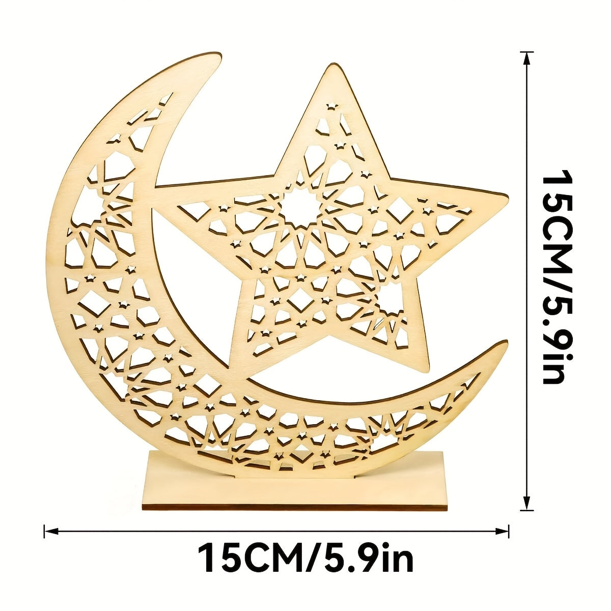 Buy 2 Pcs Moon Star Wooden Craft Ornament DIY Tabletop On Cliths