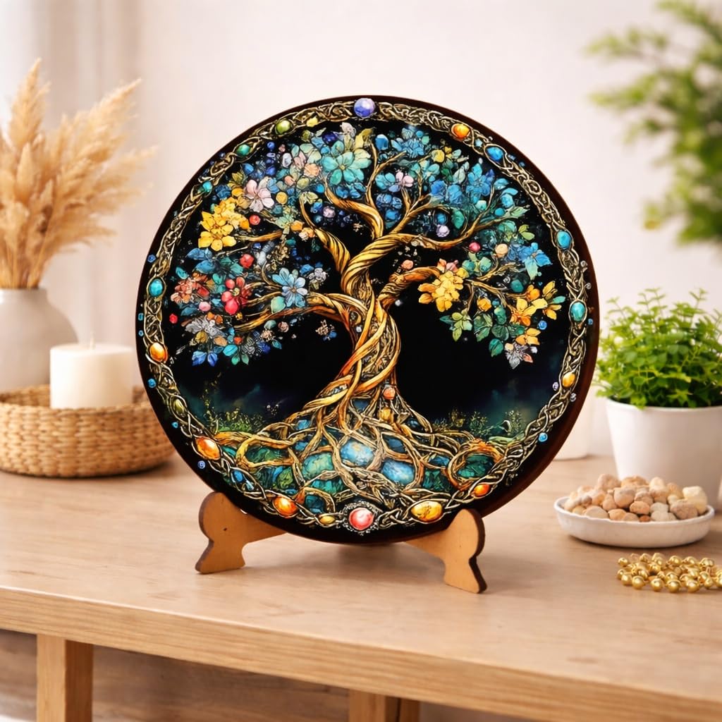 Buy Tree of Life Wall Decor Round MDF Print Symbol of Growth on cliths ...