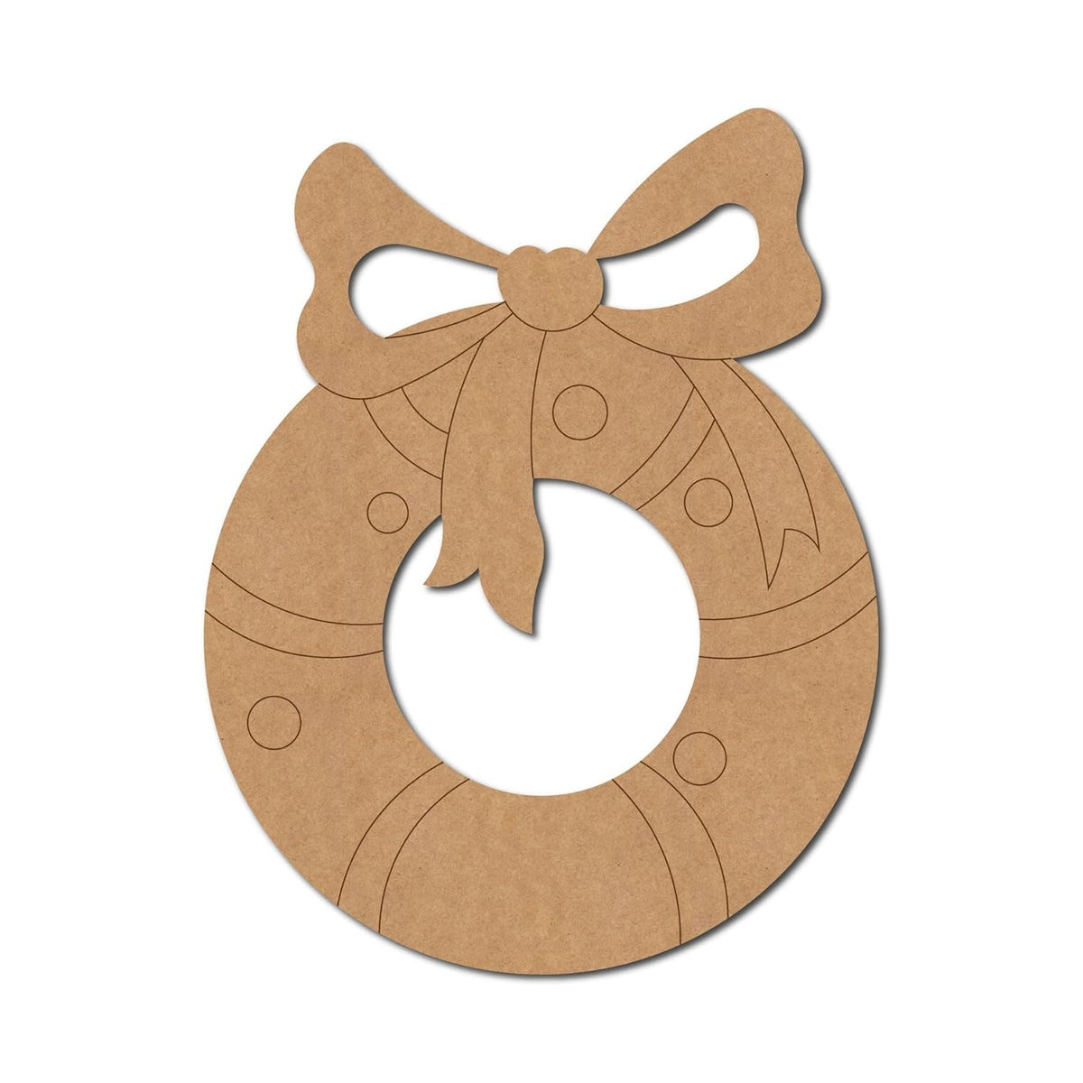 Buy Pre-Marked MDF Wooden Christmas Wreath Cutout On Cliths