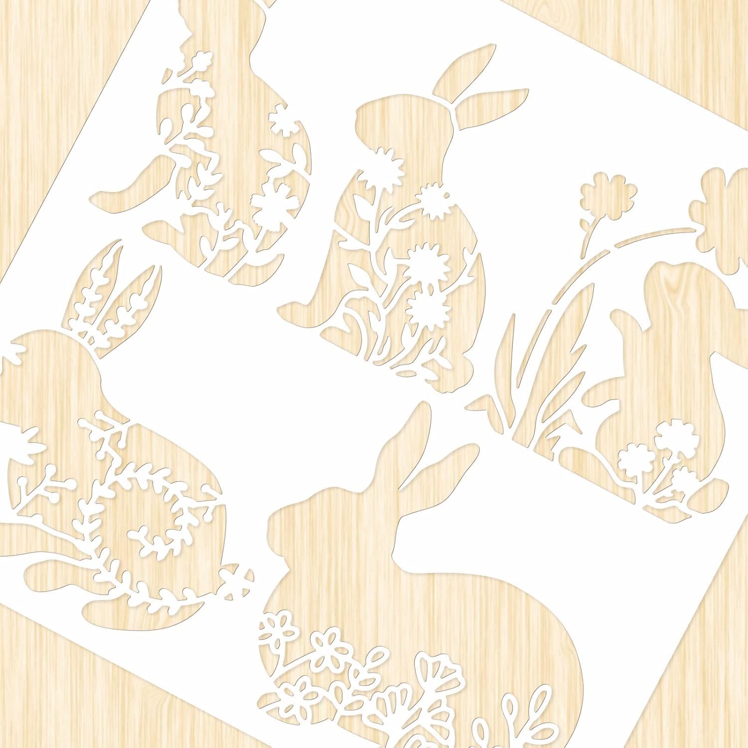 Buy Easter Rabbit Stencil Hpy Spring Bunny Flower Template on Cliths