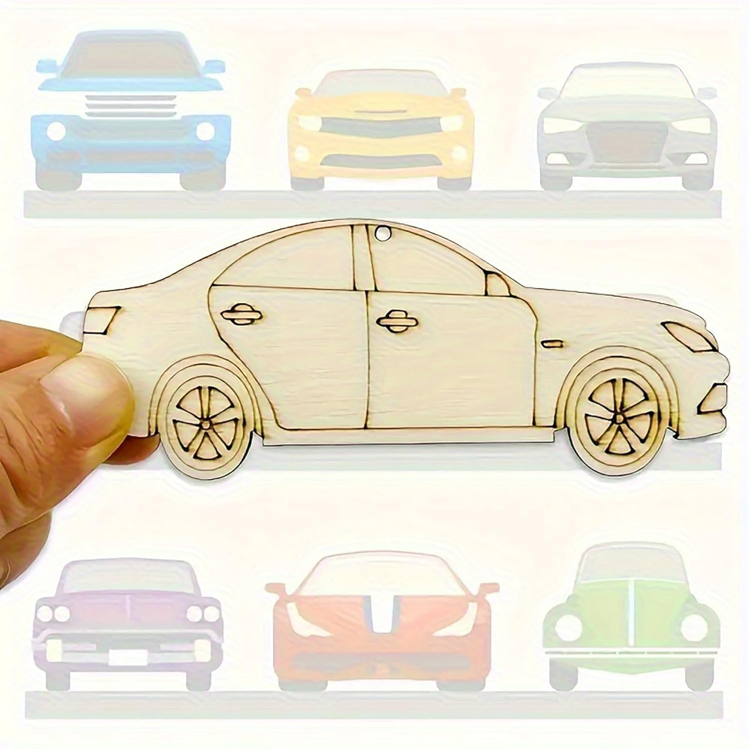 Buy 10 Piece Wooden Car Cutouts Vehicle Shapes for Crafts on cliths ...