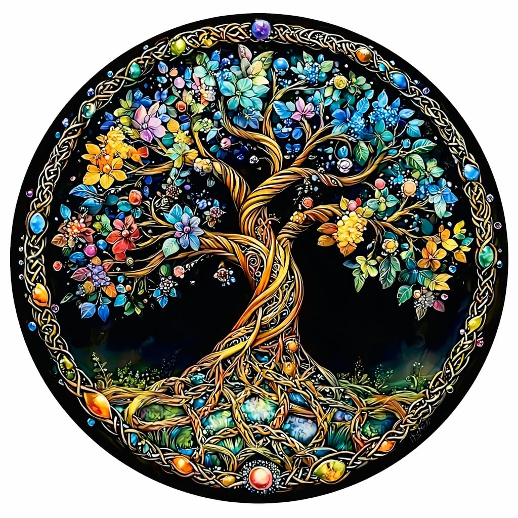 Buy Tree of Life Wall Decor Round MDF Print Symbol of Growth on cliths ...