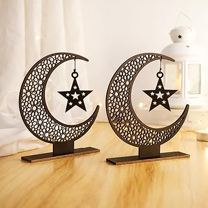 Buy Moon Shape MDF Wooden DIY Art & Craft Base for Painting Resin Work ...