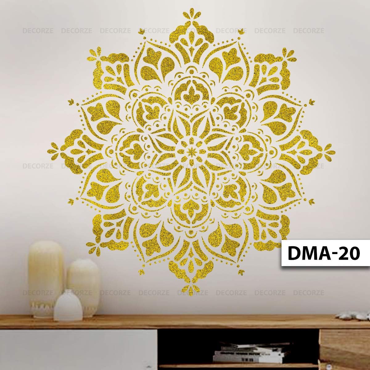 Buy Mandala Design Wall Stencils for Living Room Boho On Cliths