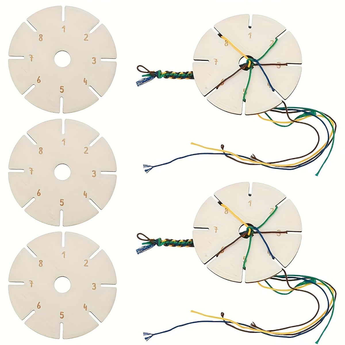 Buy 6Pcs Wooden Round Braided Loom for Natural Beige on Cliths