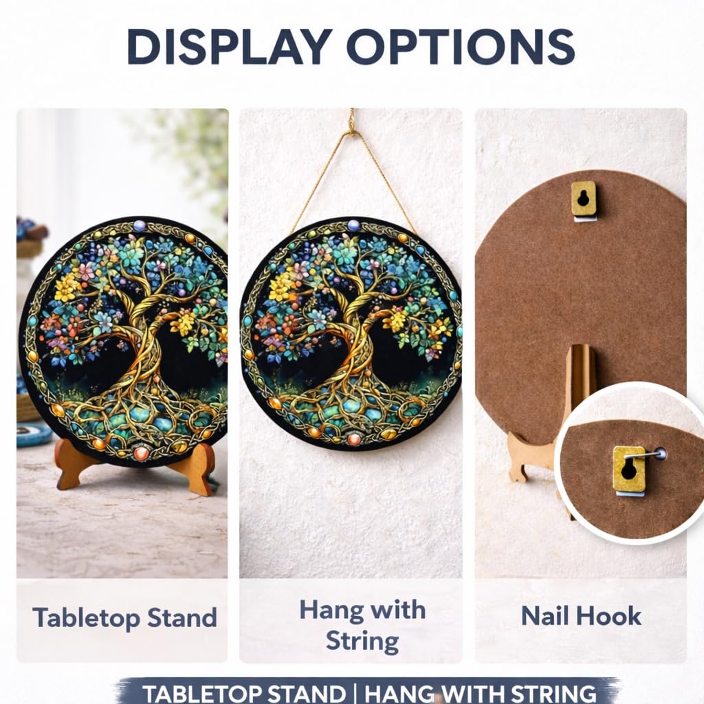 Buy Tree of Life Wall Decor Round MDF Print Symbol of Growth on cliths ...