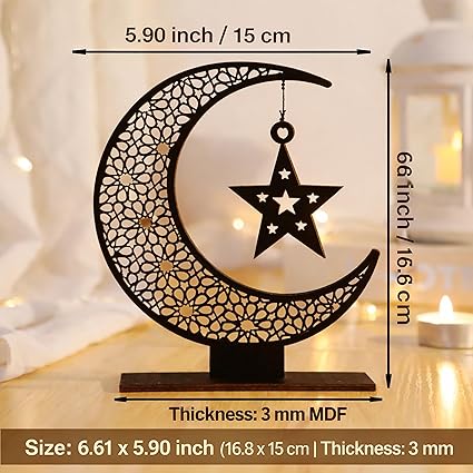 Buy Moon Shape MDF Wooden DIY Art & Craft Base for Painting Resin Work ...