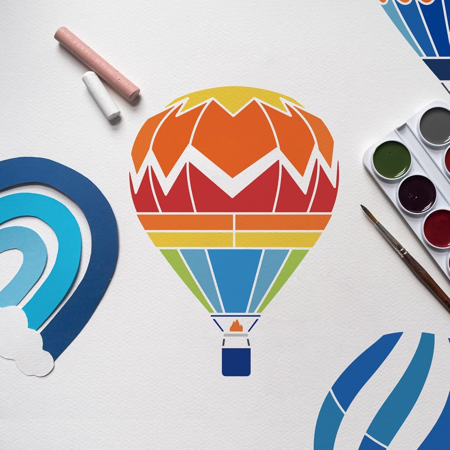 Buy 8 Pcs Hot Air Balloon Wall Stencils Templates on Cliths
