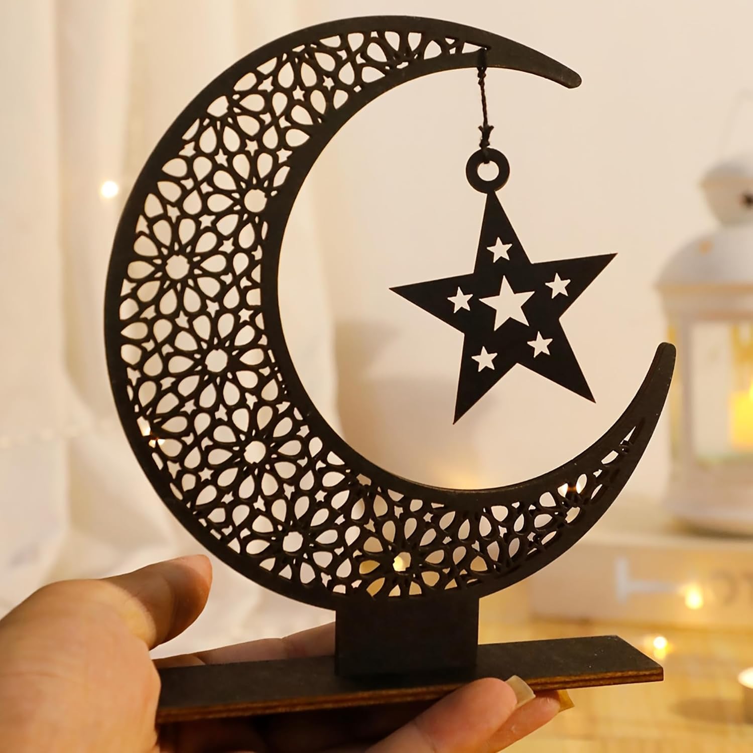 Buy Moon Shape MDF Wooden DIY Art & Craft Base for Painting Resin Work ...