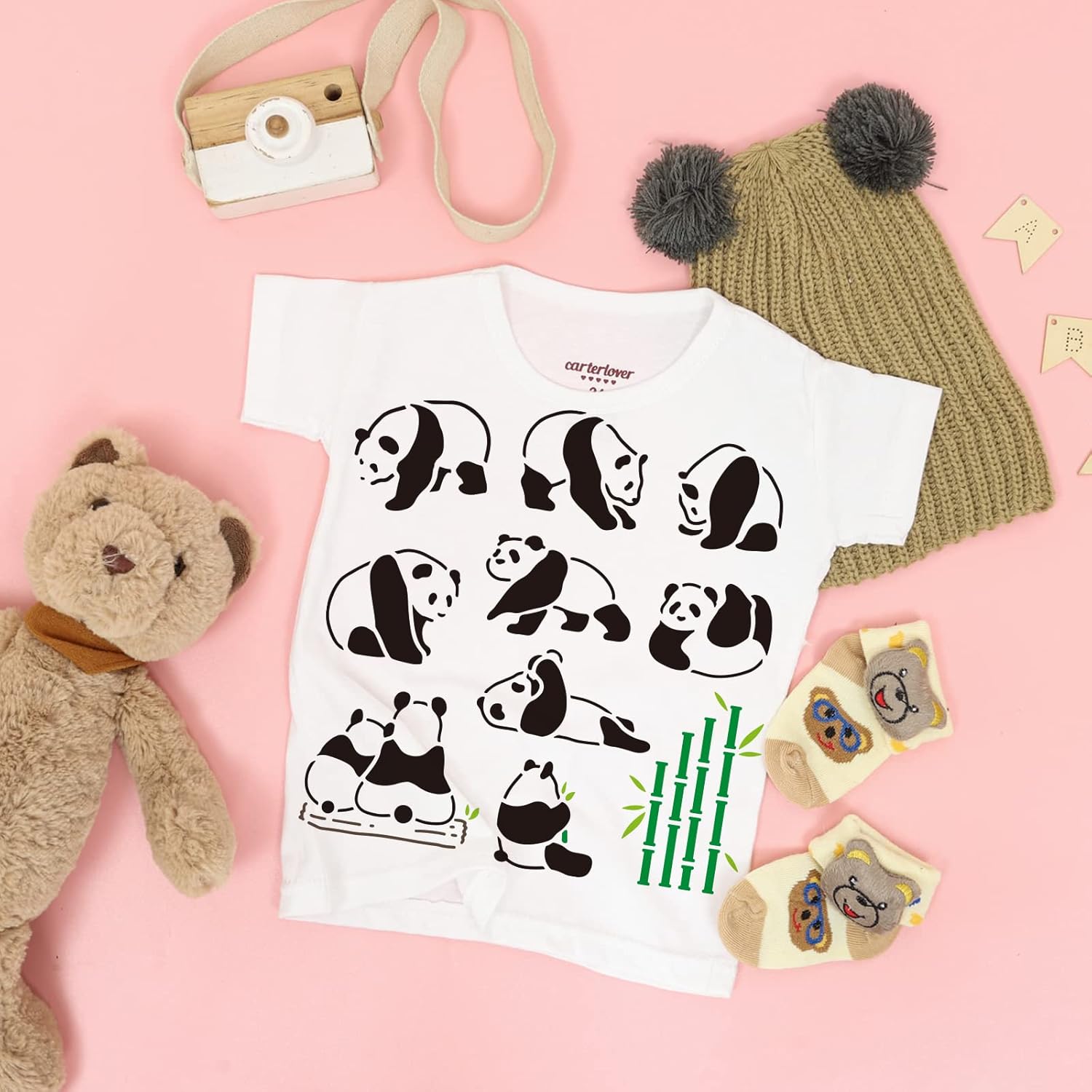 Buy 1Pcs Panda Bamboo Stencils Plastic Drawing Painting Cliths