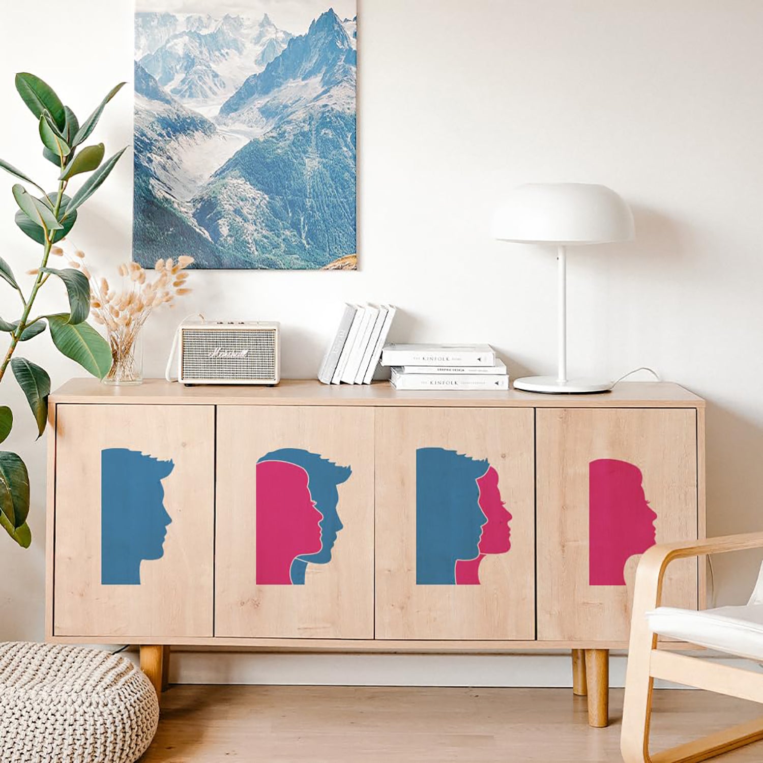 Buy 2Pcs Man Woman Face Painting Stencil Human Silhouette Cliths