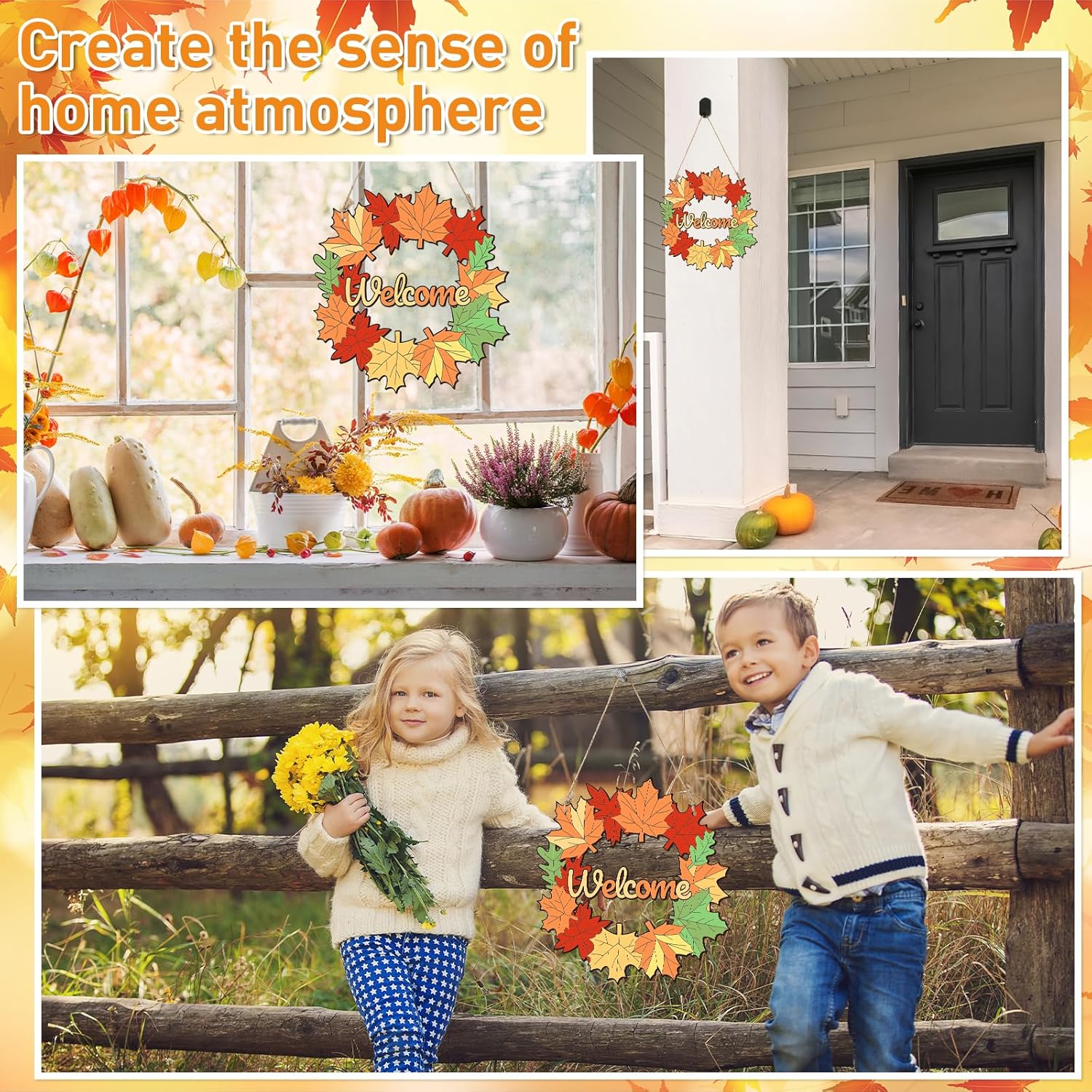 Buy Maple Leaf Wreath Shape Wood DIY Art & Craft Base Pack of 3 Cliths