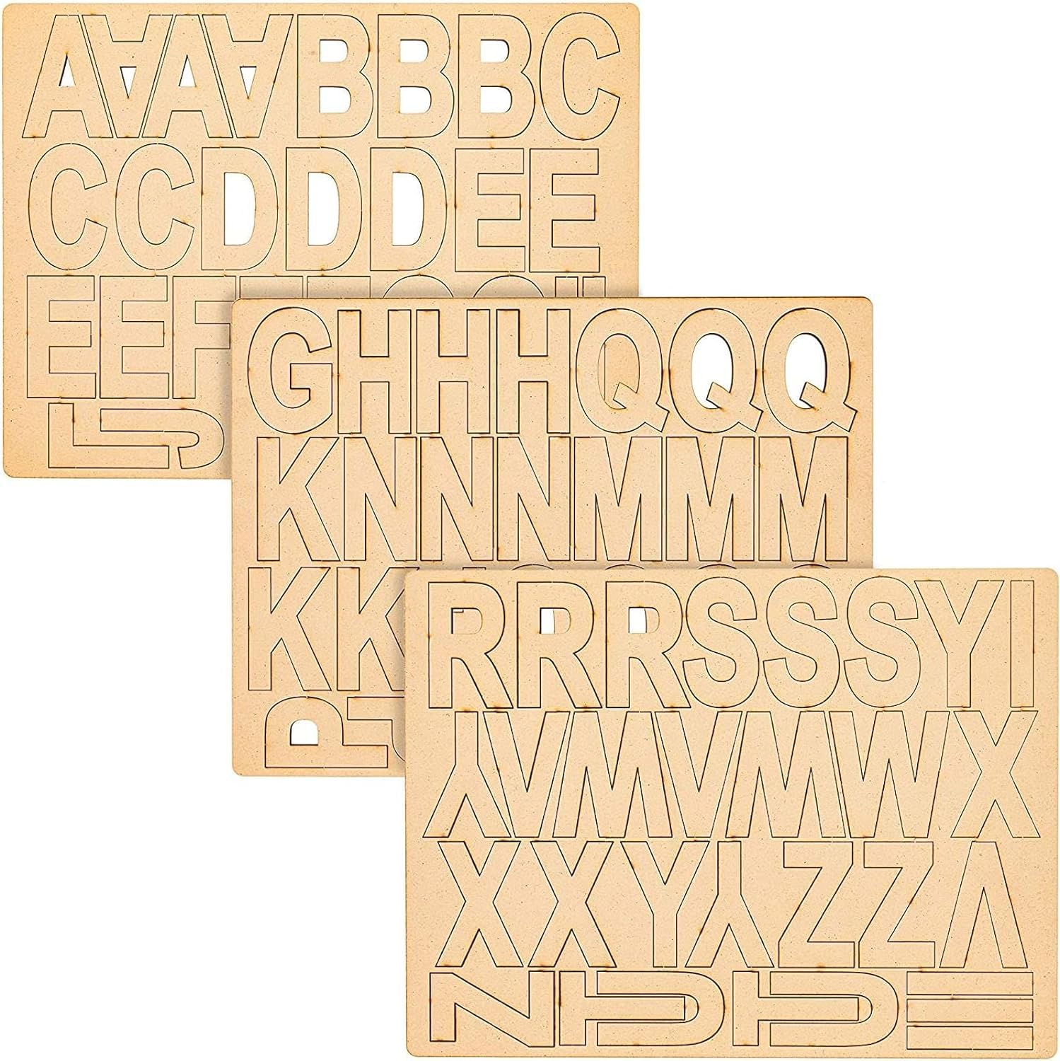 Buy 83 Pack Wooden Alphabet Letters MDF Cutouts DIY Craft Letters on ...