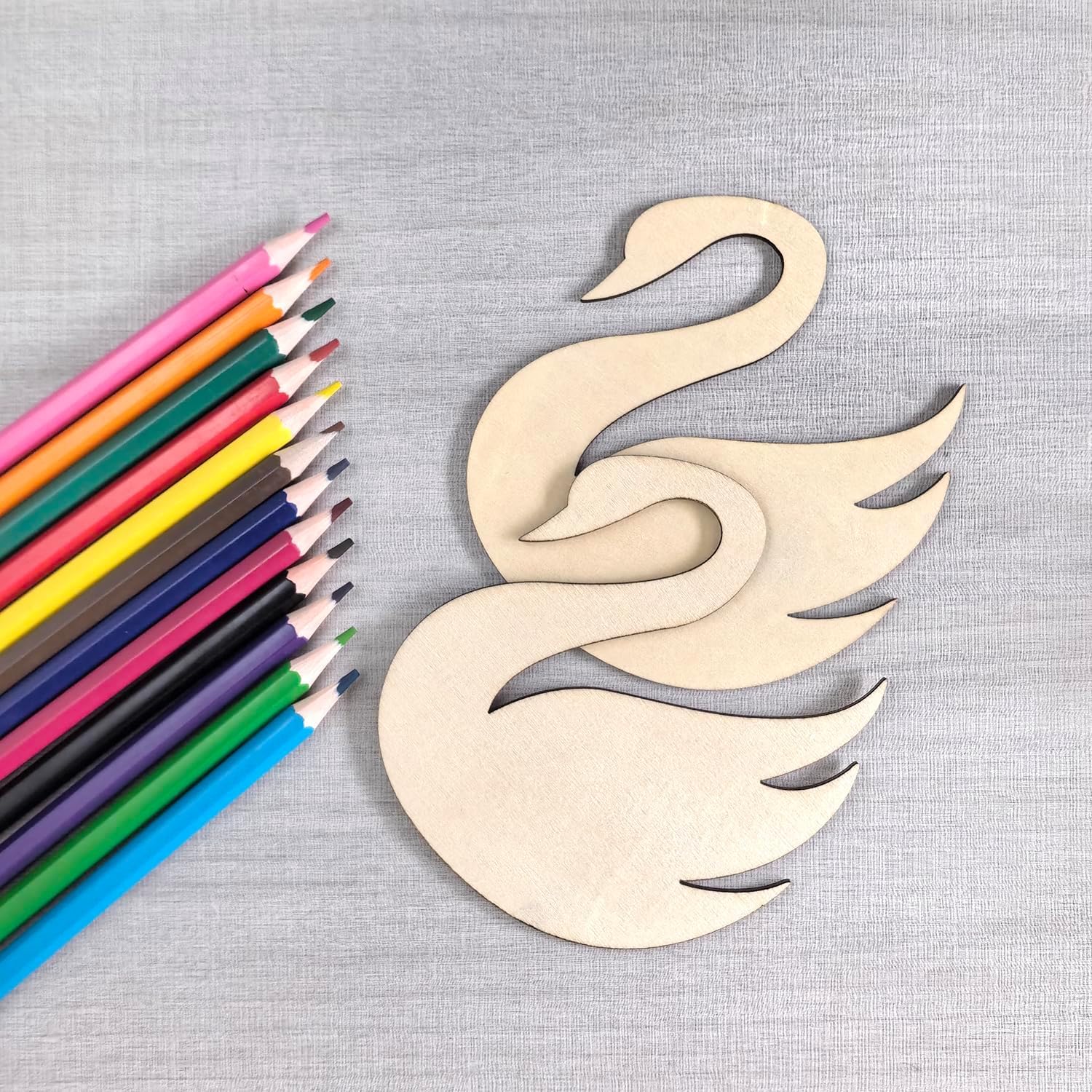 Buy10 Pack Swan Cutouts Wood Swan Hanging Ornaments on Cliths