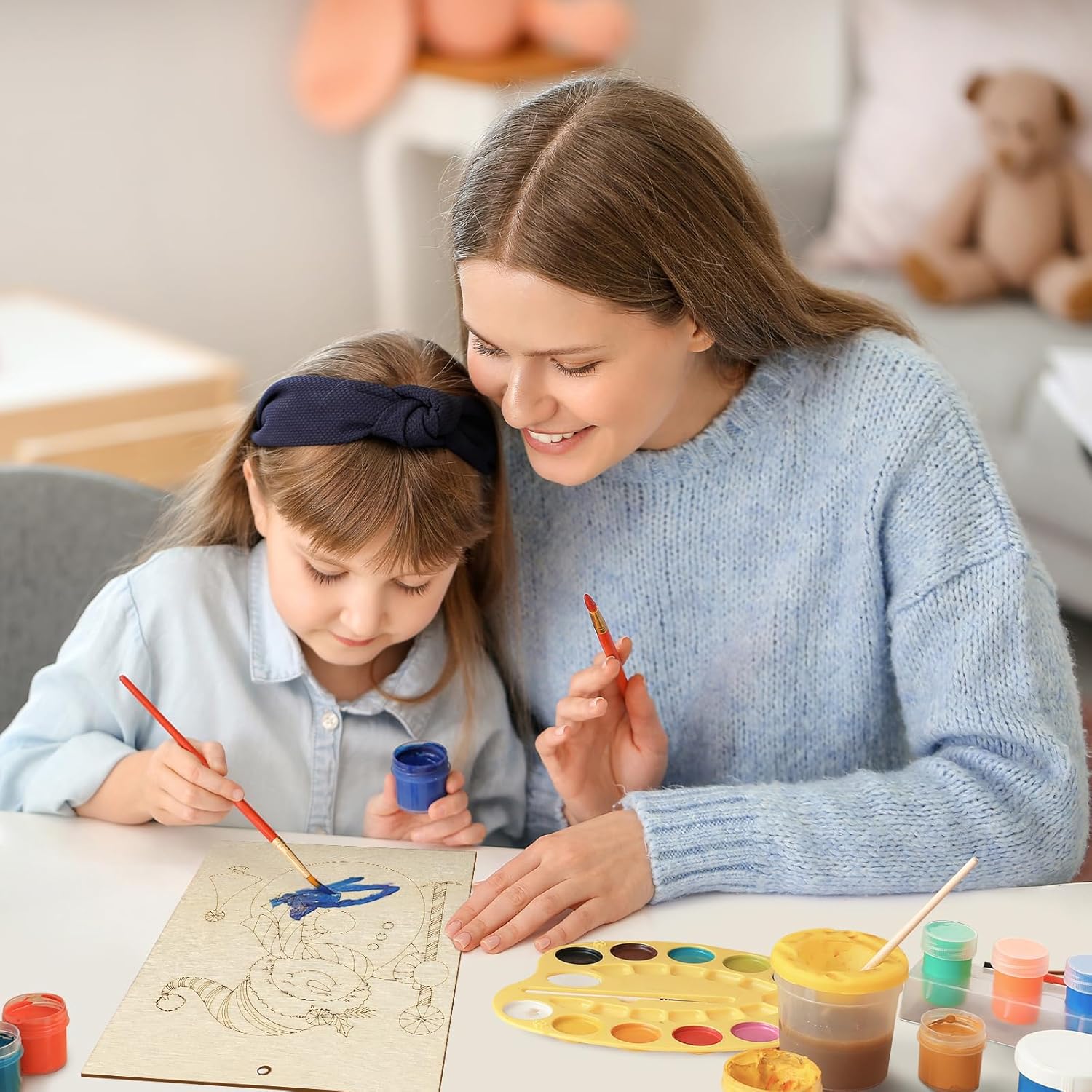 Buy Christmas Tree & Truck Shape Wood DIY Craft Base Pack of 10 Cliths