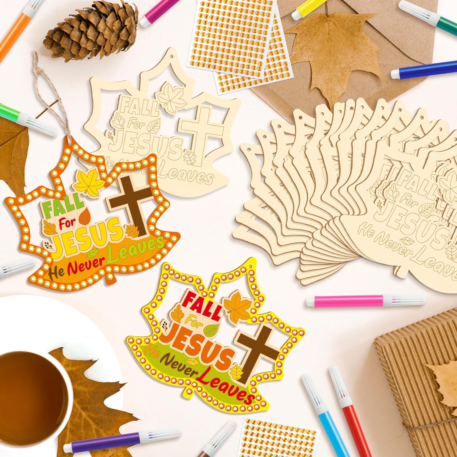 Buy Maple Leaf Shape Wood Cutouts for DIY Art Craft Pack of 20 Cliths