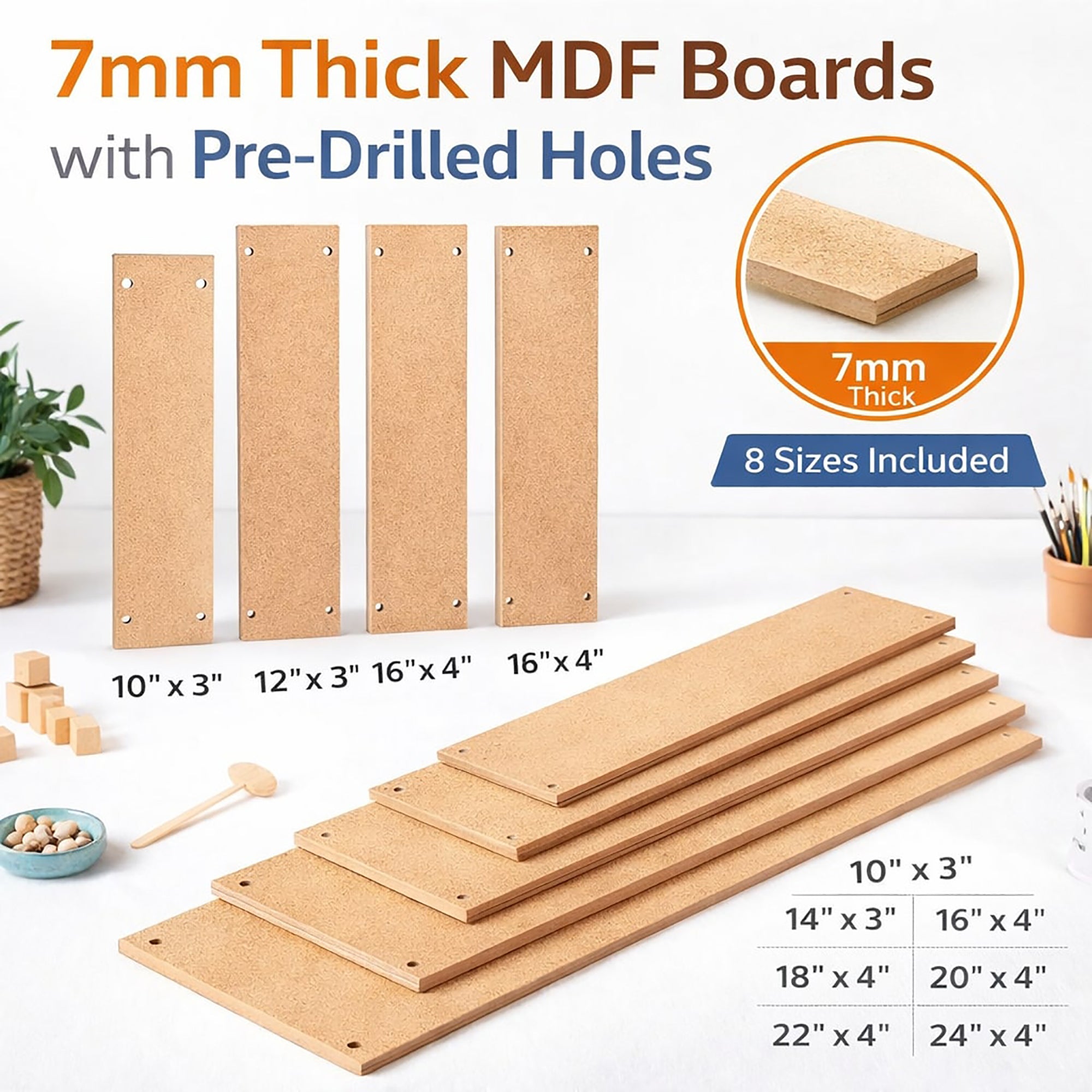 Buy Rectangle MDF DIY Art & Craft Base Board | Unfinished MDF Sheet for ...