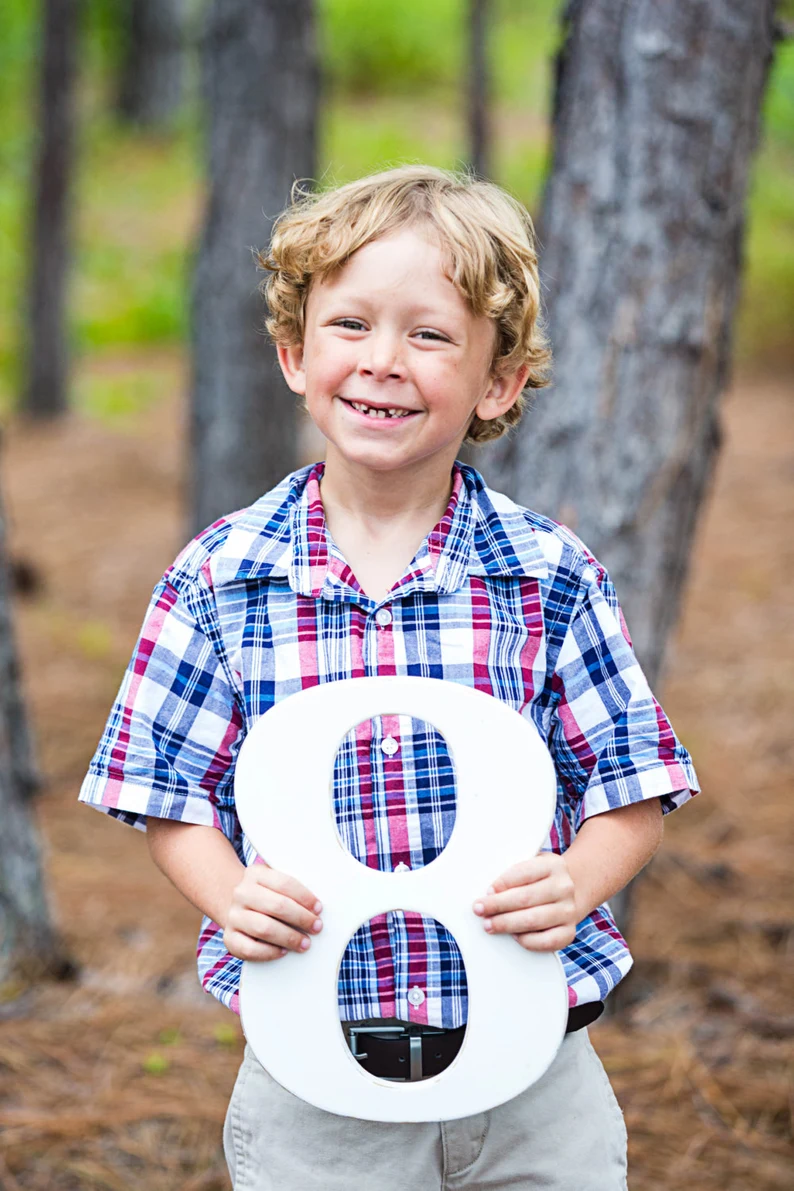 Buy Number 8 WPC Photo Prop for Eight Birthday Photoshoot, White PVC ...