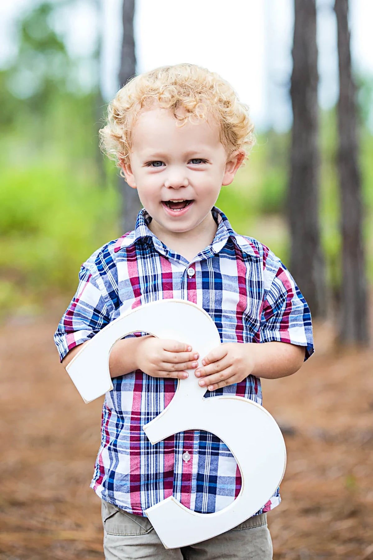 Buy Number 3 WPC Photo Prop for Kids Birthday Photoshoot, White PVC ...